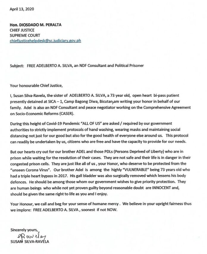 Appeal for the release of Adel Silva, political prisoner who had a ...